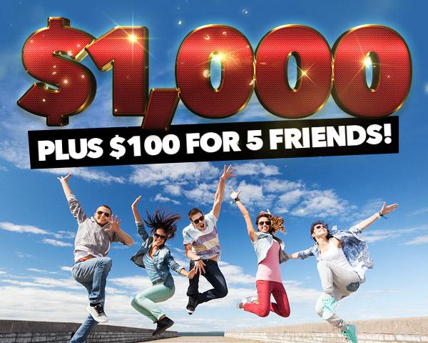 $1,000 Cash For You and $100 to Give to Five Friends! Sweepstakes